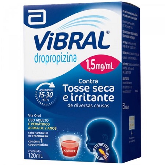 Vibral 1,5mg Xarope Pediátrico Abbott - 120ml - Vibral 1,5mg Xarope ...