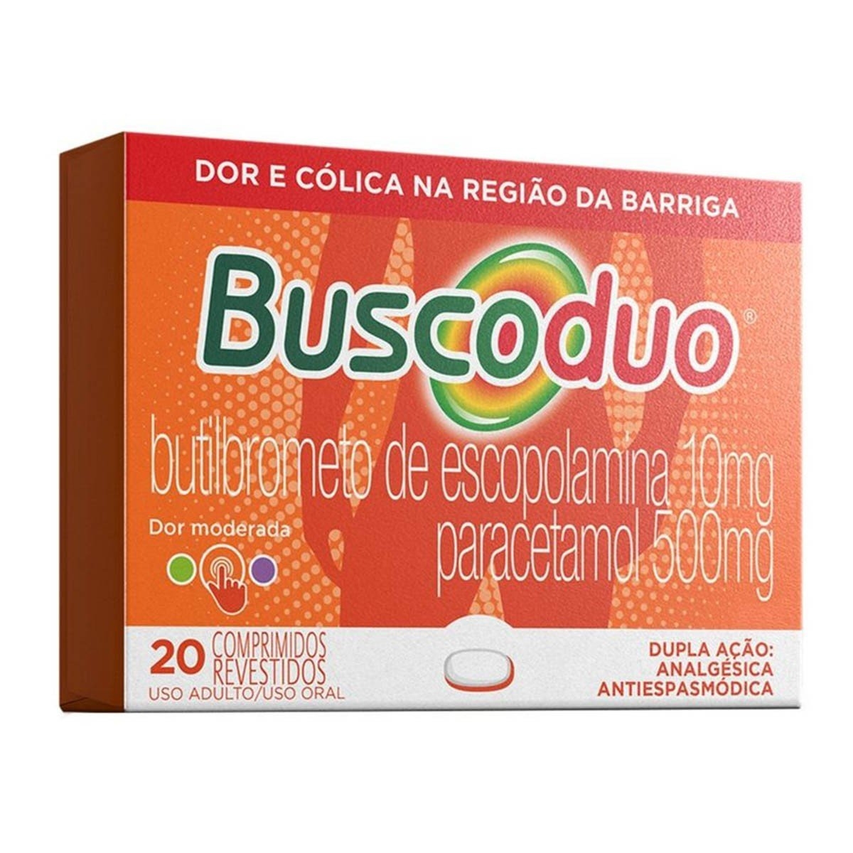 Buscoduo Butilbrometo Escopolamina + Paracetamol - 20 Comprimidos ...